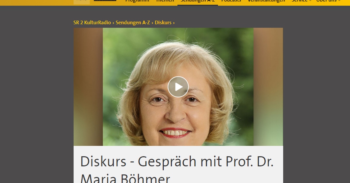 Diskurs - Gespräch mit Prof. Dr. Maria Böhmer | SR – Mediathek ...